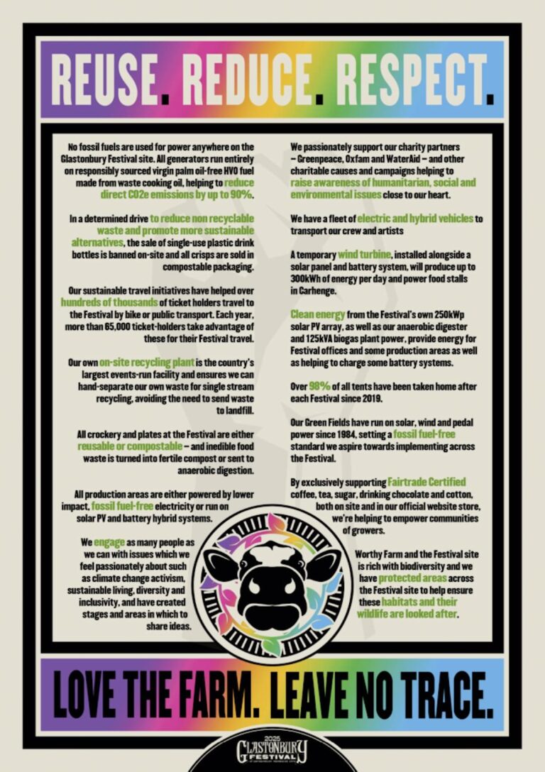 Glastonbury Festival - Please love the farm and leave no trace