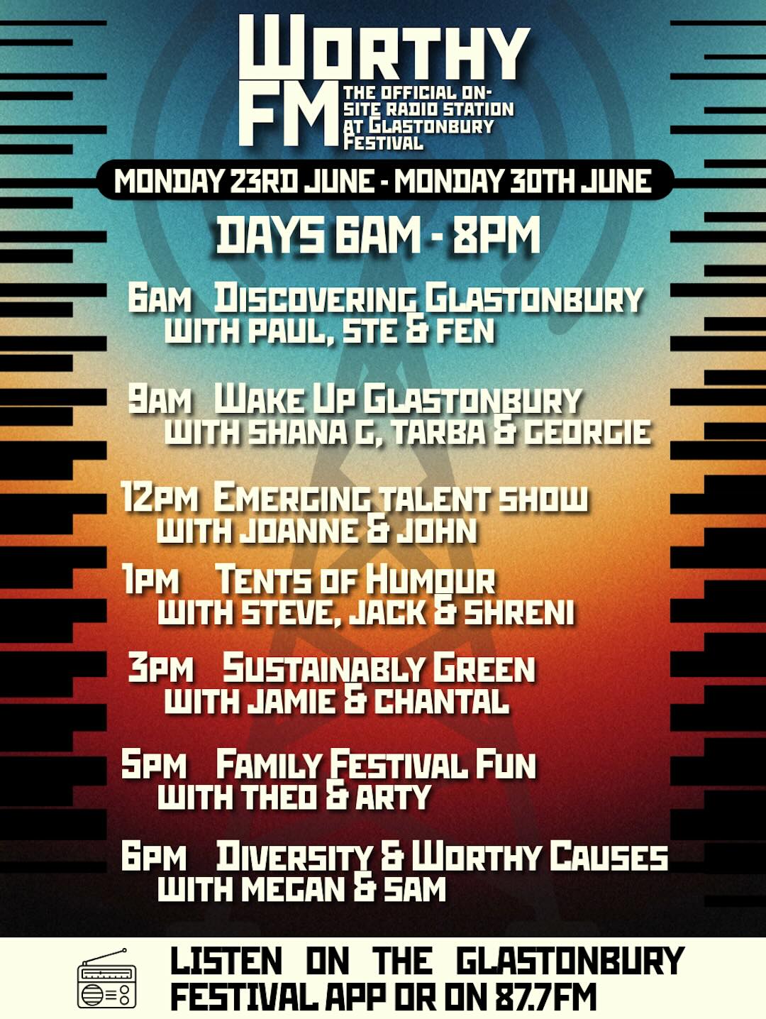 Glastonbury Festival - Listen to our Festival radio station, Worthy FM